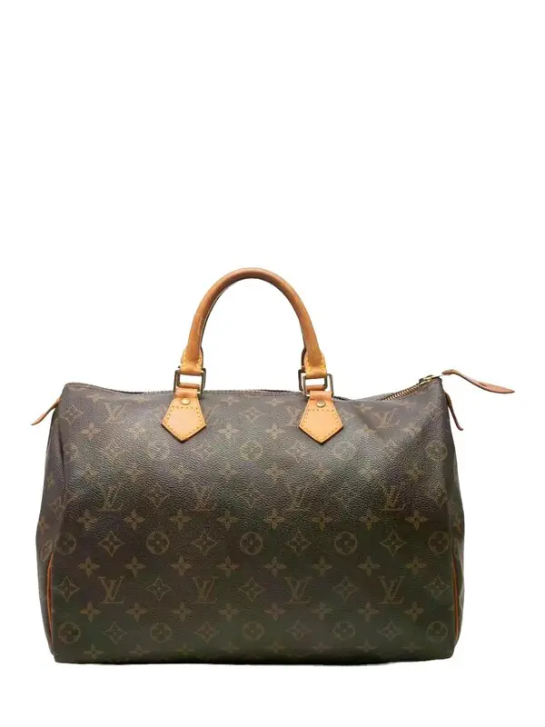 LOUIS VUITTON 2001 Monogram Speedy 35 Boston Bag - Brown