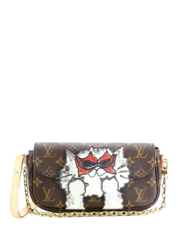 LOUIS VUITTON Ivy Wallet On Chain Limited Edition Grace Coddington Catogram Canvas Shoulder Bag - Brown
