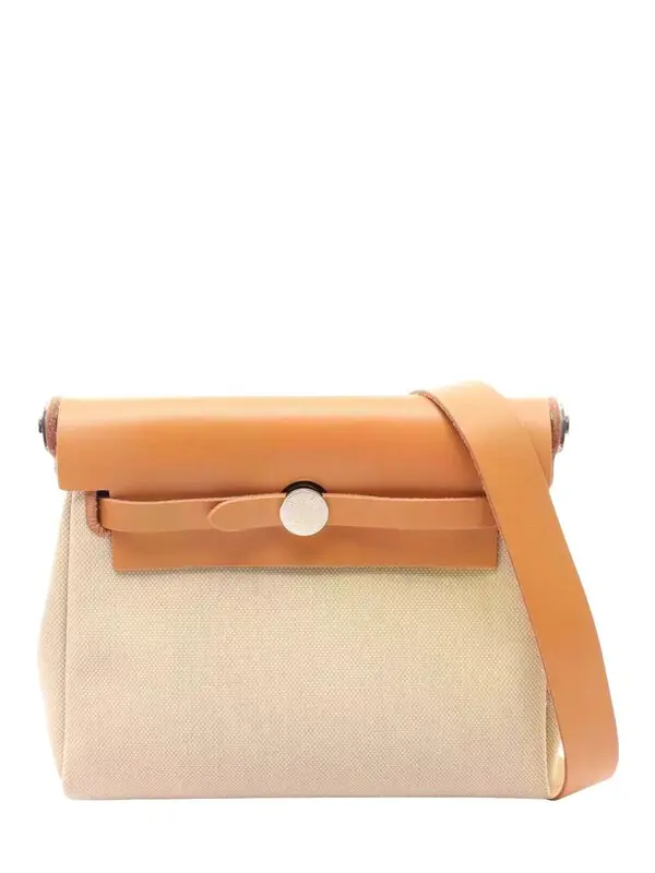 Hermès 2025 Military Toile And Vache Hunter Herbag Zip 20 Crossbody Bag - Brown
