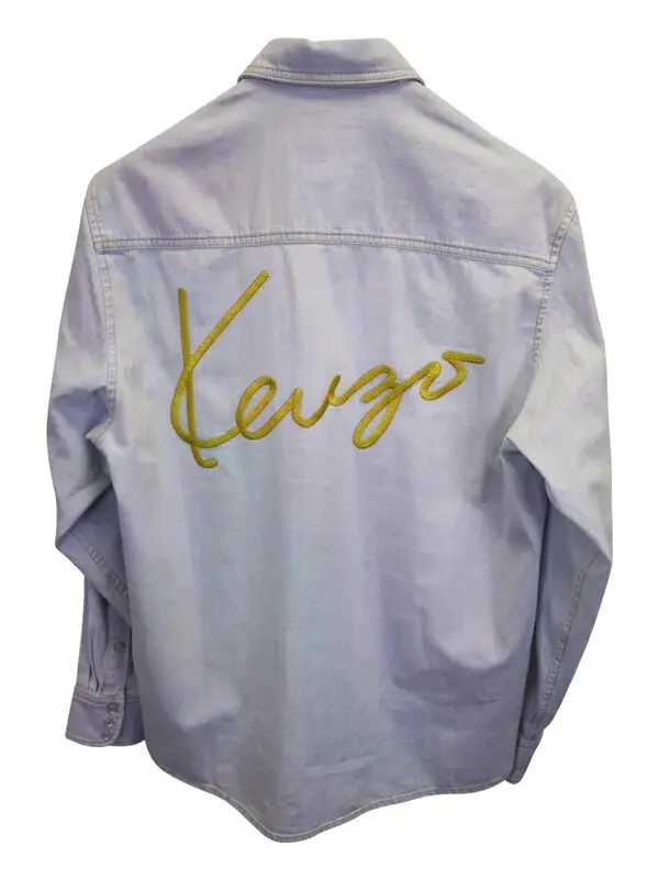 Kenzo Logo-embroidered Denim Shirt - Blue