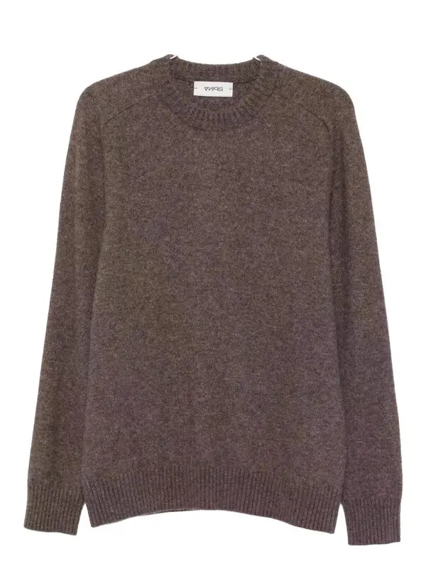 SPINA Crew-neck Ribbed-trim Sweater - Brown