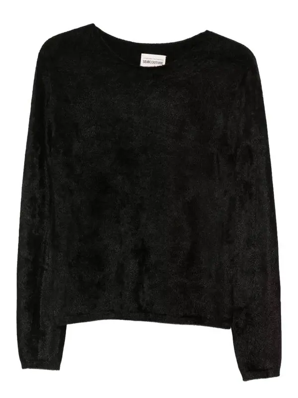 SEMICOUTURE Fine-knit Long-sleeve Jumper - Black