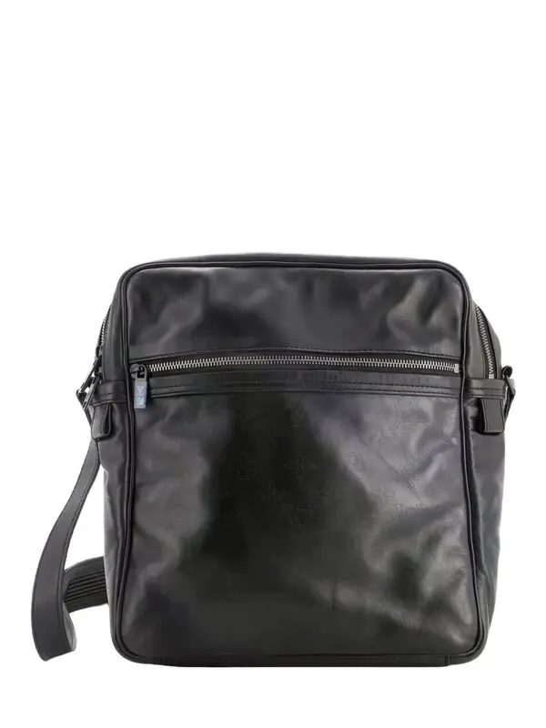 LOUIS VUITTON Monogram Shadow Leather Messenger Bag - Black