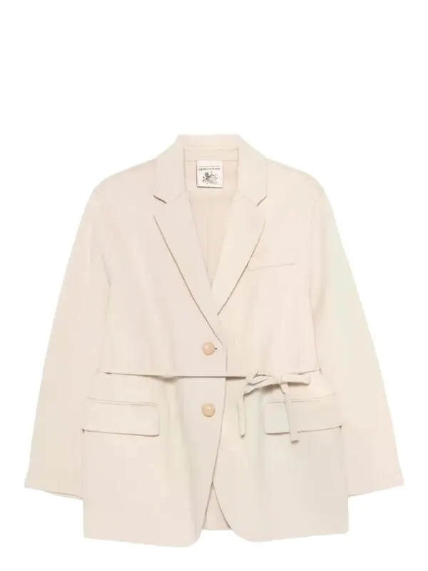 SEMICOUTURE Belted Wool Coat - Neutrals