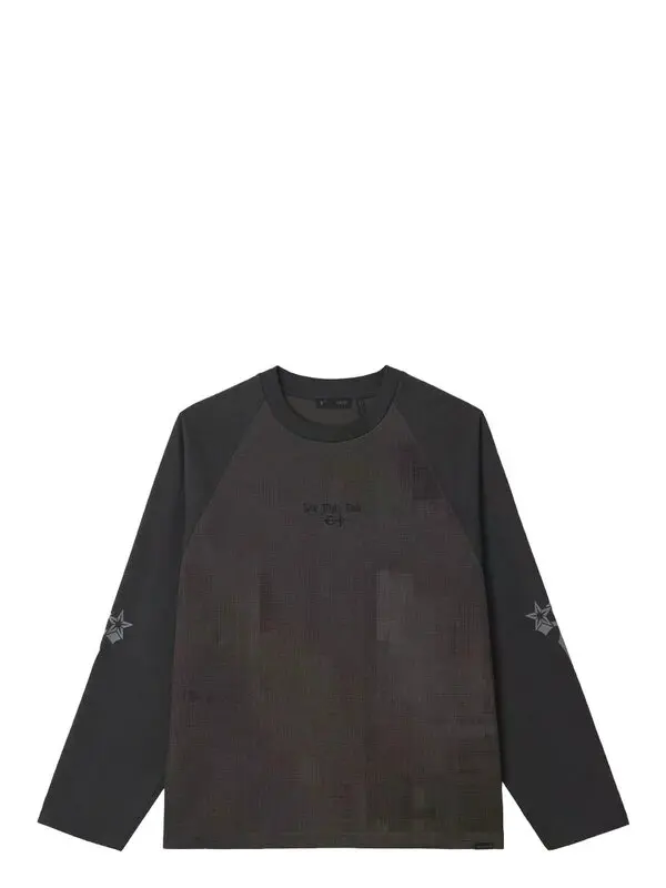 FIVE CM Raglan-sleeve Graphic-print T-shirt - Grey