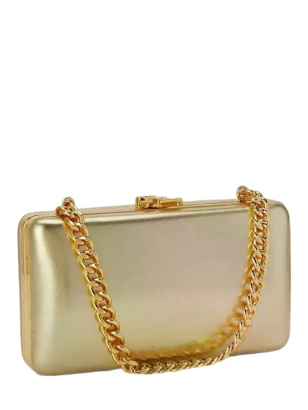 Ralph Lauren Small Franki Metallic Leather Clutch Bag - Gold