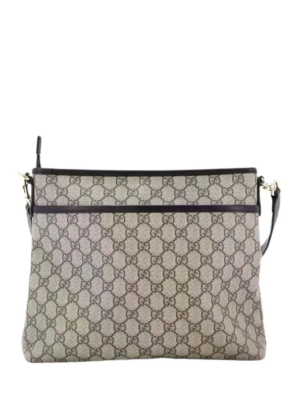 Gucci Zip Top Messenger Bag Gg Coated Canvas Medium Crossbody Bag - Brown