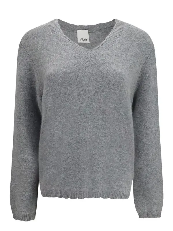 ALLUDE Jil Sander V-neck Oversized Sweater - Grey
