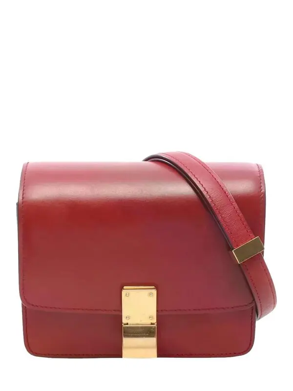 Celine 2000-2026 Small Calfskin Classic Box Crossbody Bag - Red