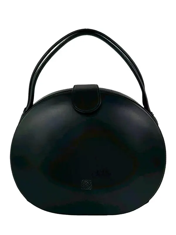Loewe 20th Century Leather Anagram Round Handbag - Black