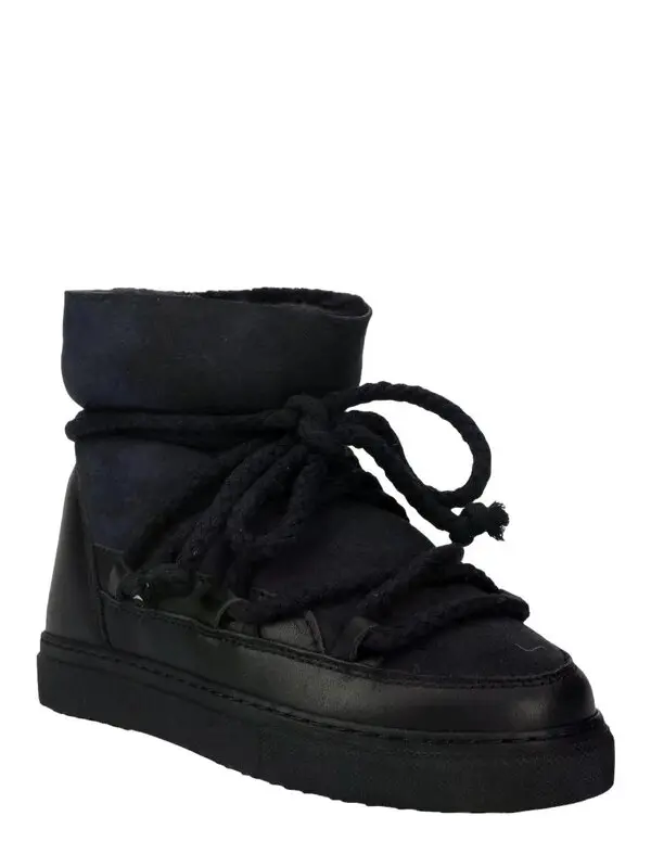 Inuikii Classic Lace-up Leather Ankle Boots - Blue