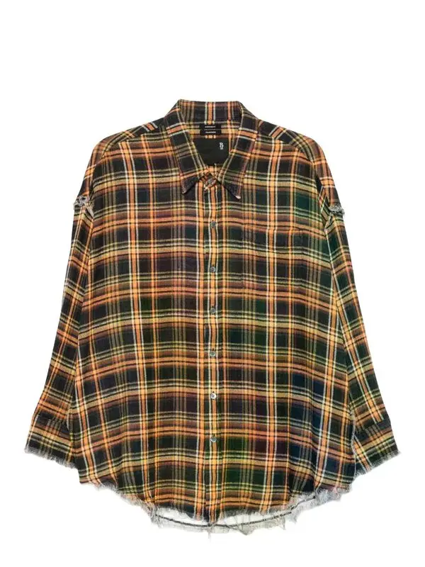 R13 Check-pattern Shirt - Orange