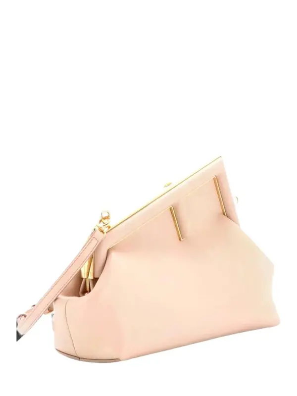 Fendi First Bag Leather Small Clutch Bag - Neutrals