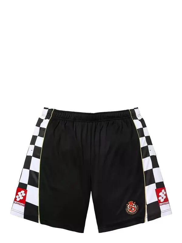 Supreme Checkerboard Soccer Shorts - Black
