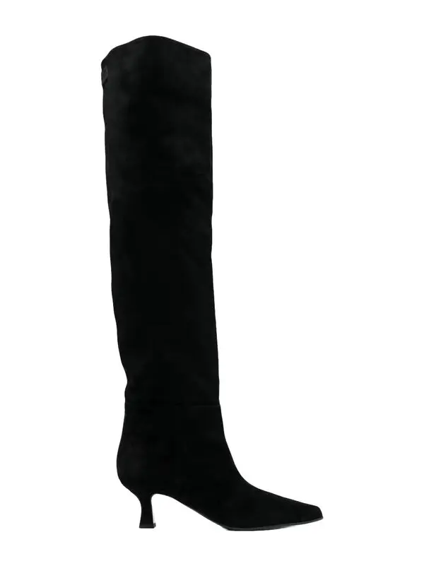 3JUIN Calf Leather Knee-length Boots - Black