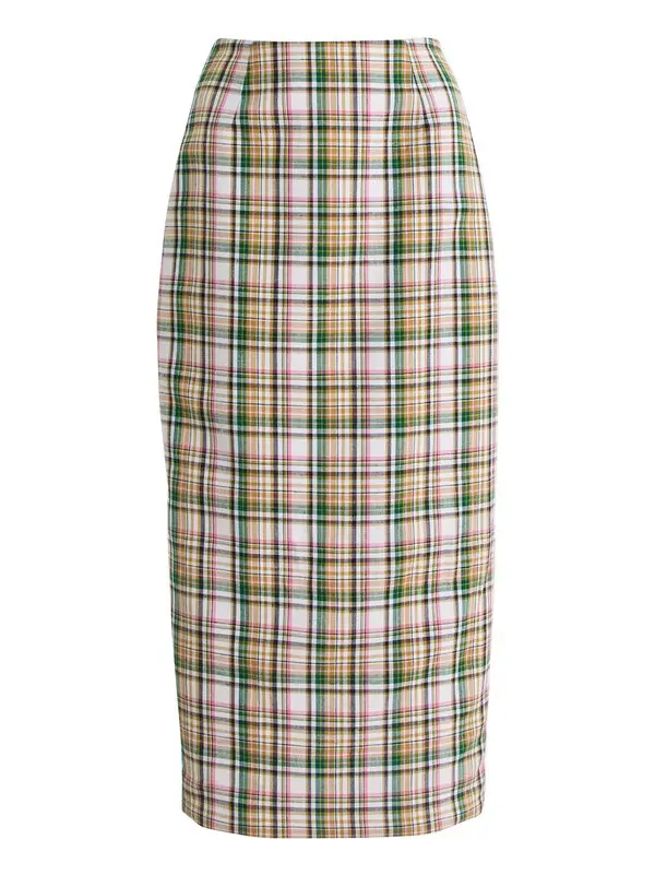 Carolina Herrera Checked Midi Pencil Skirt - Multi