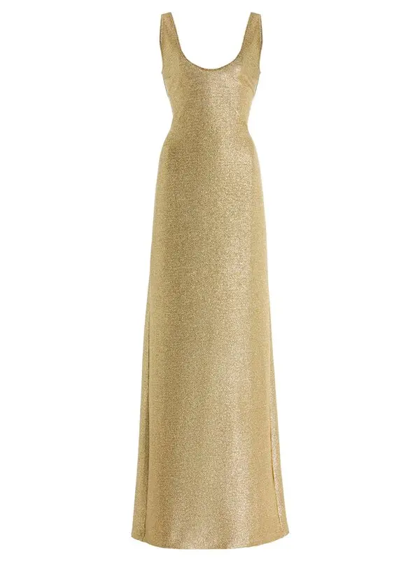 Françoise Metallic Jersey Maxi Dress - Gold