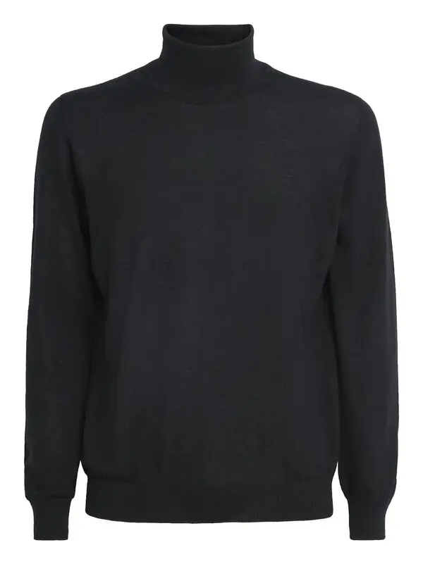 Johnstons Of Elgin Superfine Cashmere Rollneck Sweater - Black