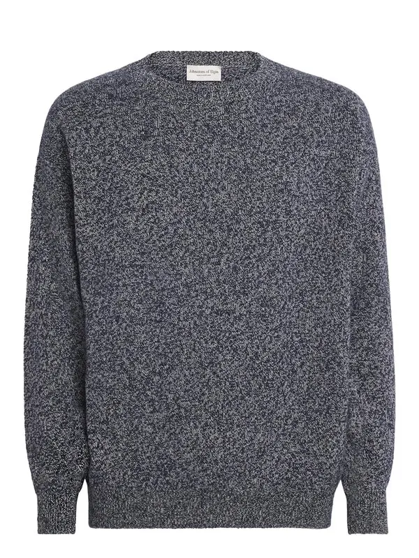 Johnstons Of Elgin Marl Cashmere Crew Neck Sweater - Grey