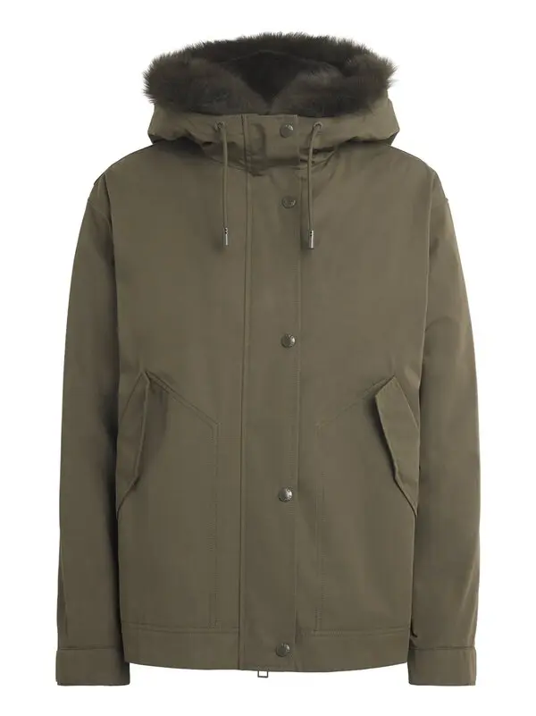 YVES SALOMON Down Fur-trim Technical Parka Coat - Green