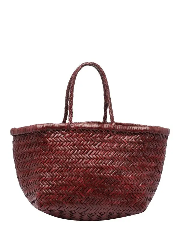 Dragon Diffusion Triplo Salto Woven Leather Handbag - Red