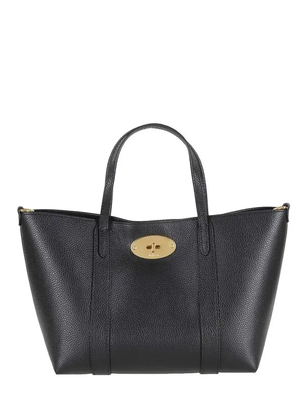 Mulberry Bayswater Mini Tote Bag In Grained Calf Leather With Removable Strap - Black