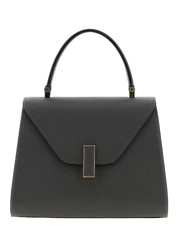 VALEXTRA Iside Mini Grained Calfskin Handbag With Shoulder Strap - Grey