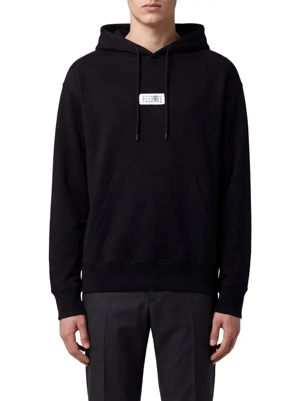 MAISON MARGIELA Cotton Hoodie With Numeric Logo - Black