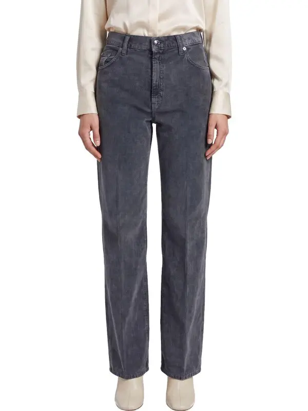 HAIKURE Clara Mid-rise Flared Corduroy Jeans - Grey