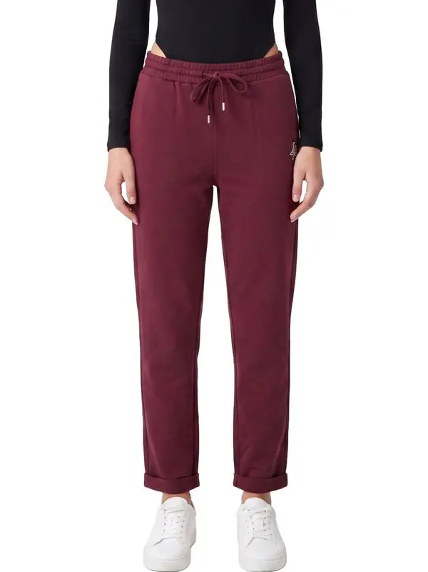 Liu Jo Embossed Logo Drawstring Trousers - Red