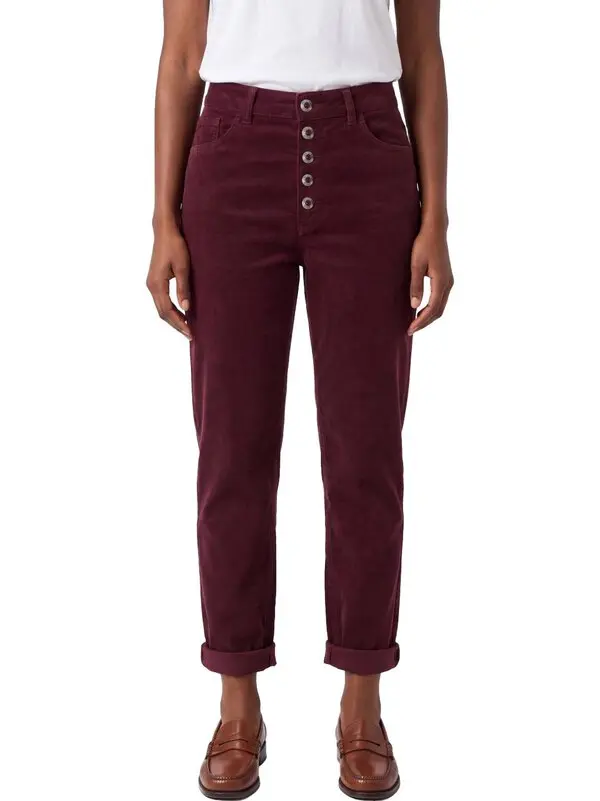 DONDUP Koons Cropped Velvet Jeans - Red