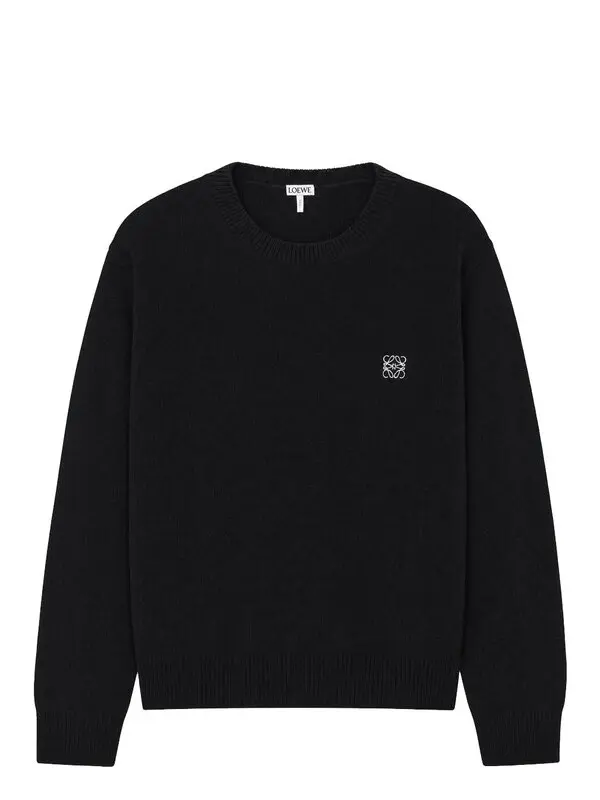 Loewe Anagram Embroidered Wool Jumper - Black