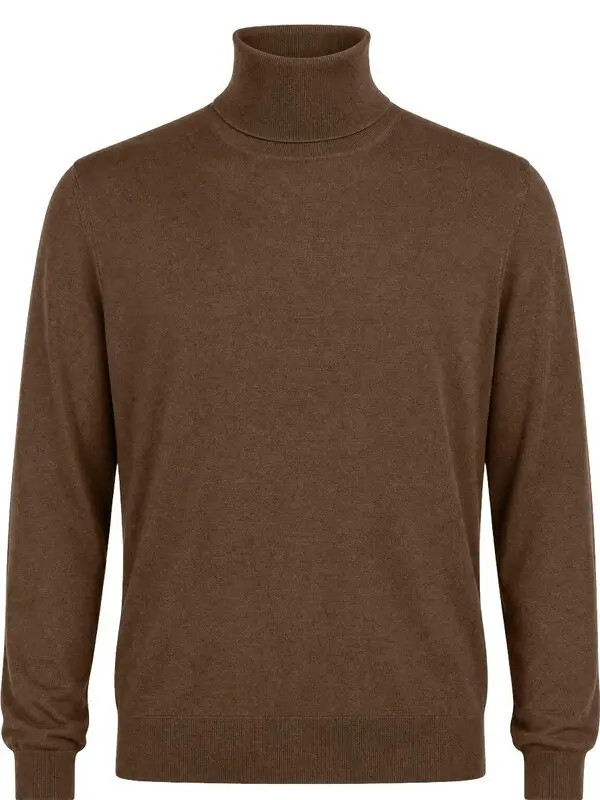 TOM FORD Fine-knit Wool Turtleneck Jumper - Brown Light