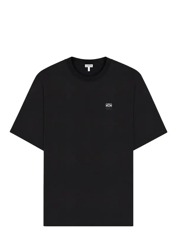 Loewe Logo-embroidered Cotton T-shirt - Black