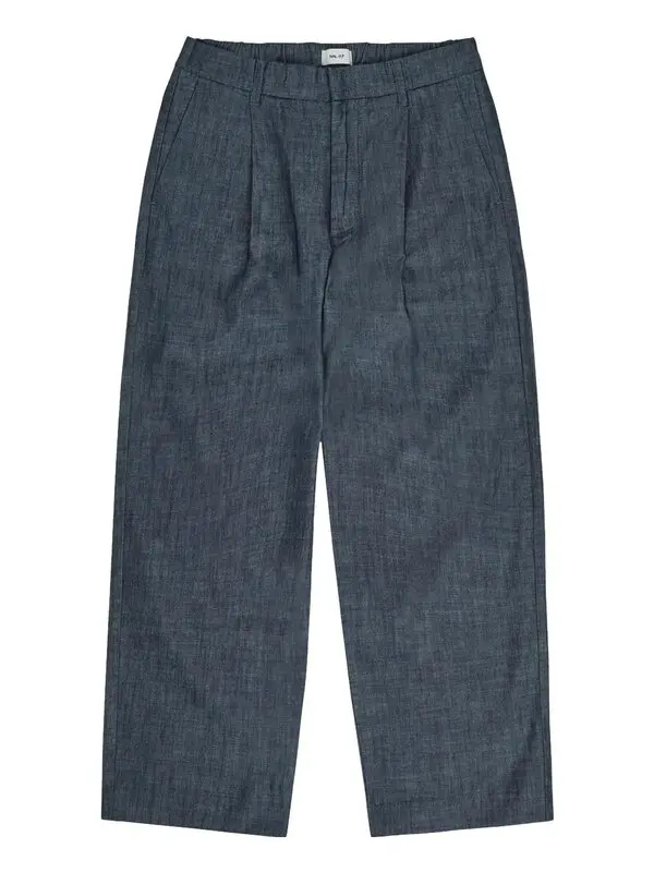 Nn07 Kay Pleated Cotton Trousers - Grey