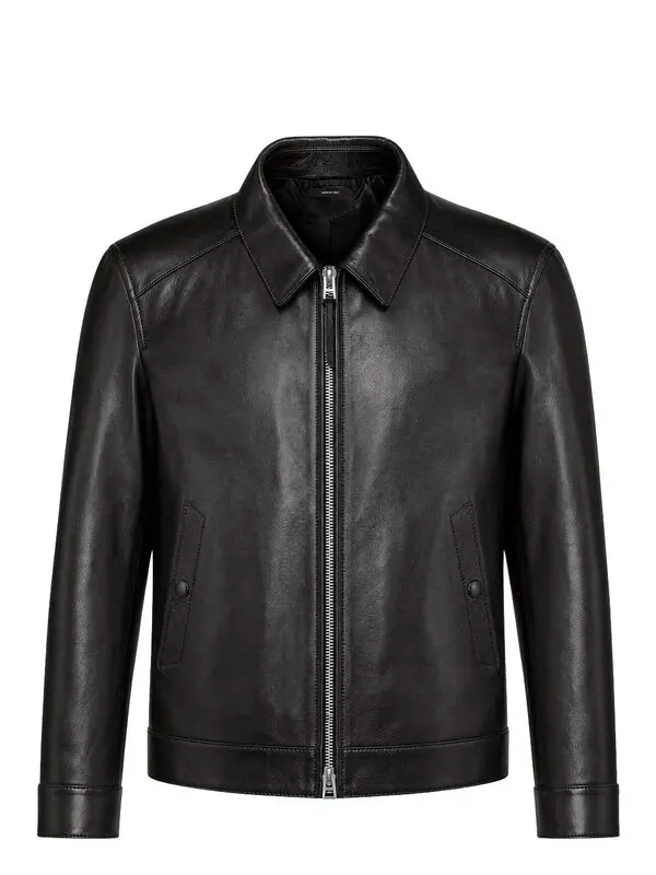 TOM FORD Leather Zip-up Jacket - Black