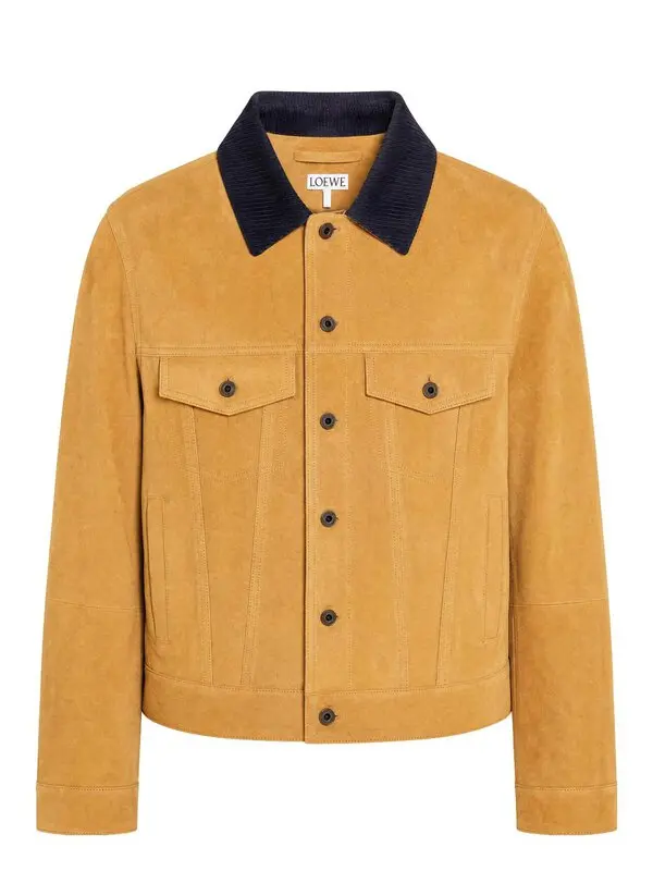 Loewe Suede Corduroy Collar Jacket - Camel