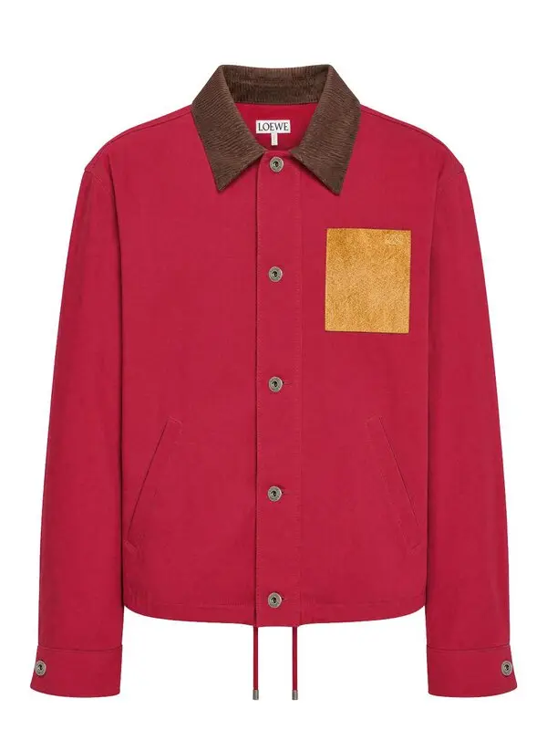 Loewe Corduroy-collar Cotton Jacket - Red