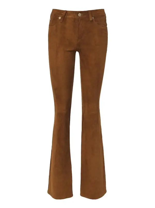 FRAME Rodeo Suede Flared Trousers - Brown