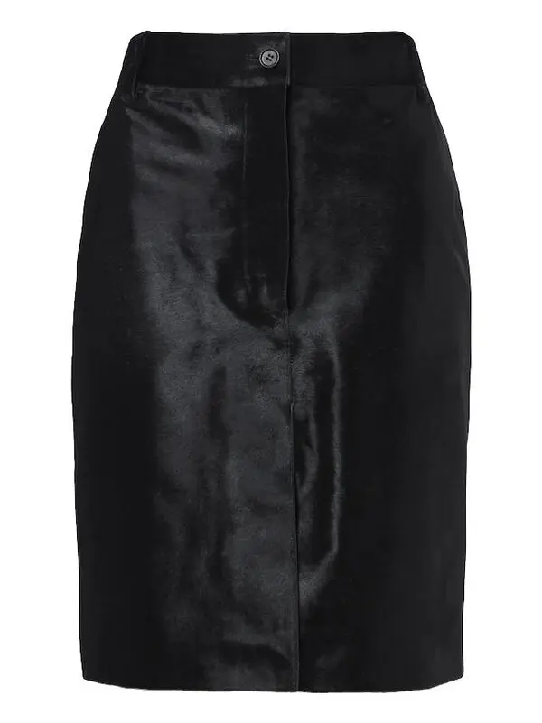 Loulou De Saison Debi Calf Hair Miniskirt - Black