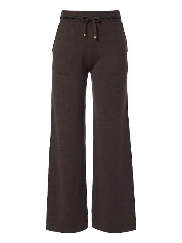 Eleventy Knitted Cashmere Wide-leg Pants - Brown