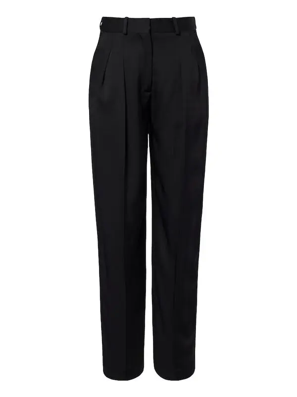 Loulou De Saison Alio Lds Pleated Straight Pants - Black
