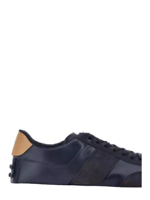 TOD'S Panelled Leather Sneakers - Blue