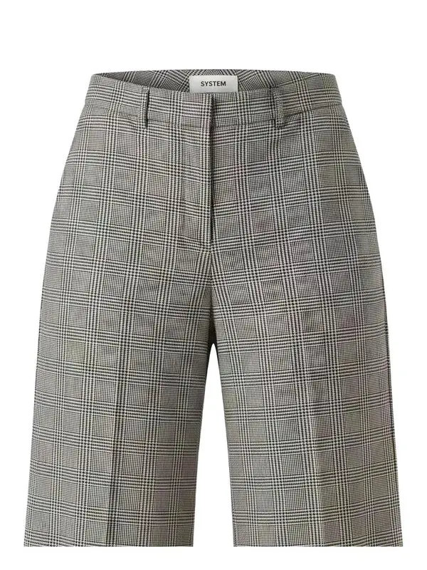 Seductive Shiloh Prince Of Wales Check Trousers - Grey