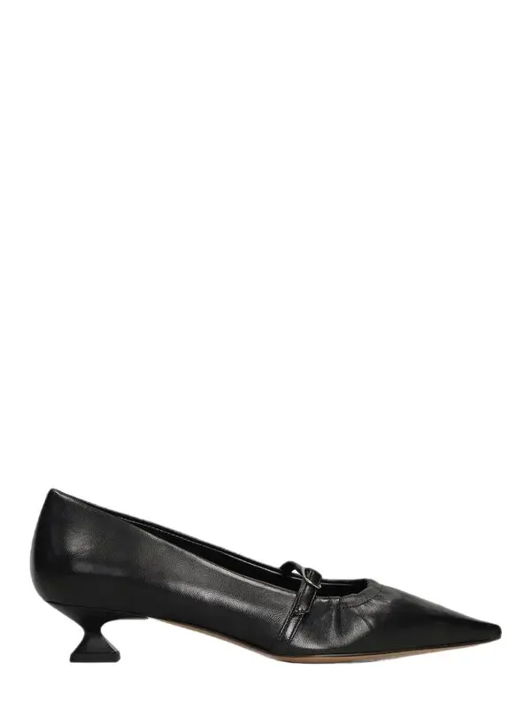 THE SELLER Buckle-strap Leather Pointed-toe Pumps - Black