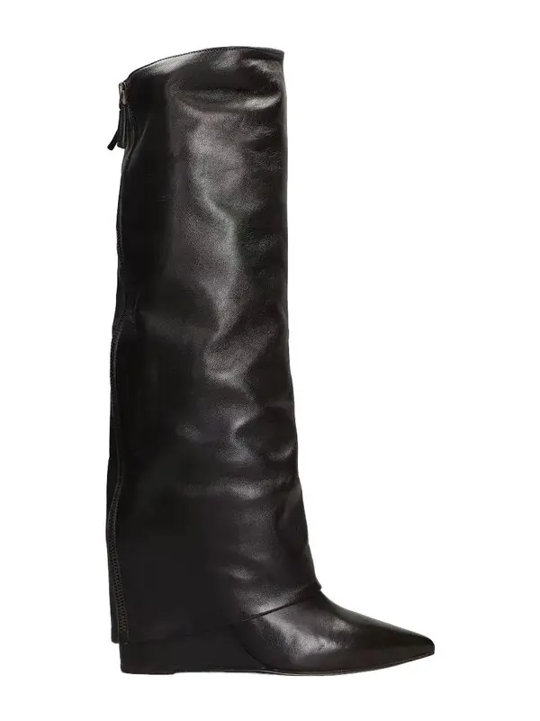 THE SELLER Pointed-toe Wedge Boots - Brown