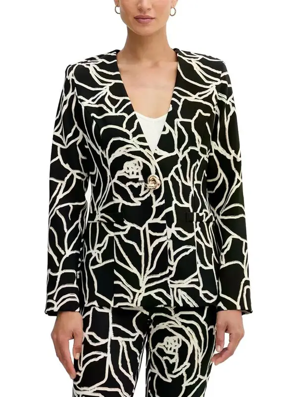 Joseph Ribkoff Abstract-print Single-breasted Blazer - Black