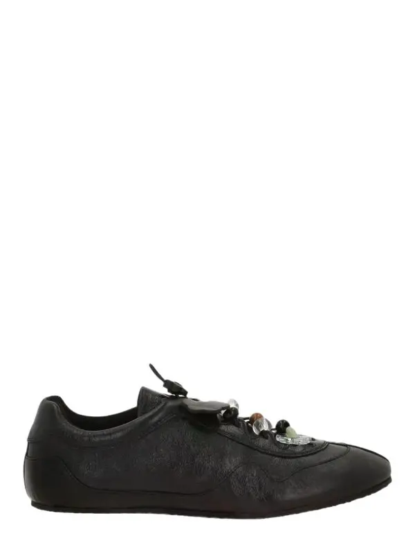 Cecilie Bahnsen Blaise Crinkle-leather Sneakers - Black