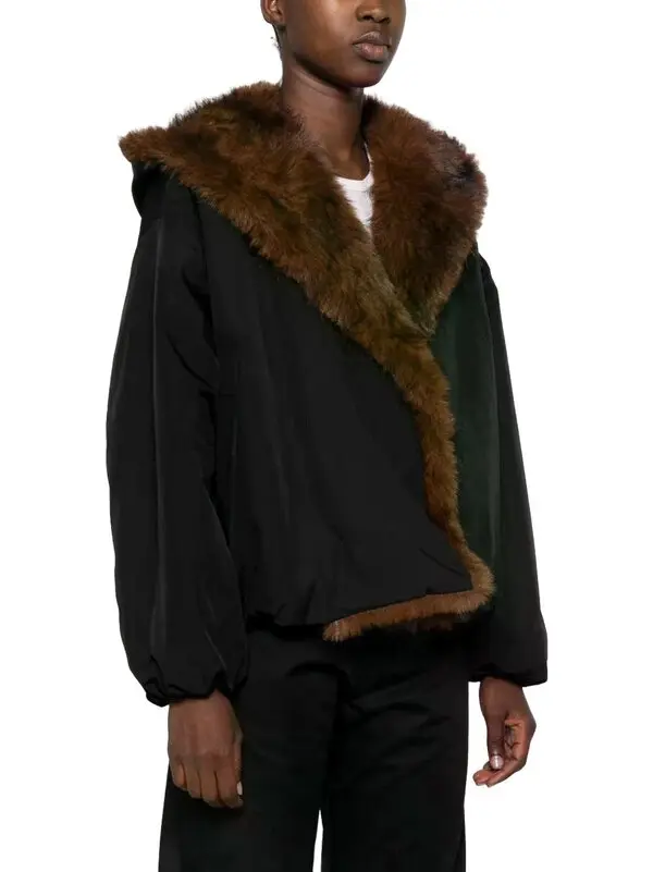 ELEH Faux-fur Trim Hooded Jacket - Black