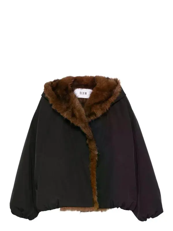 ELEH Faux-fur Trim Hooded Jacket - Black